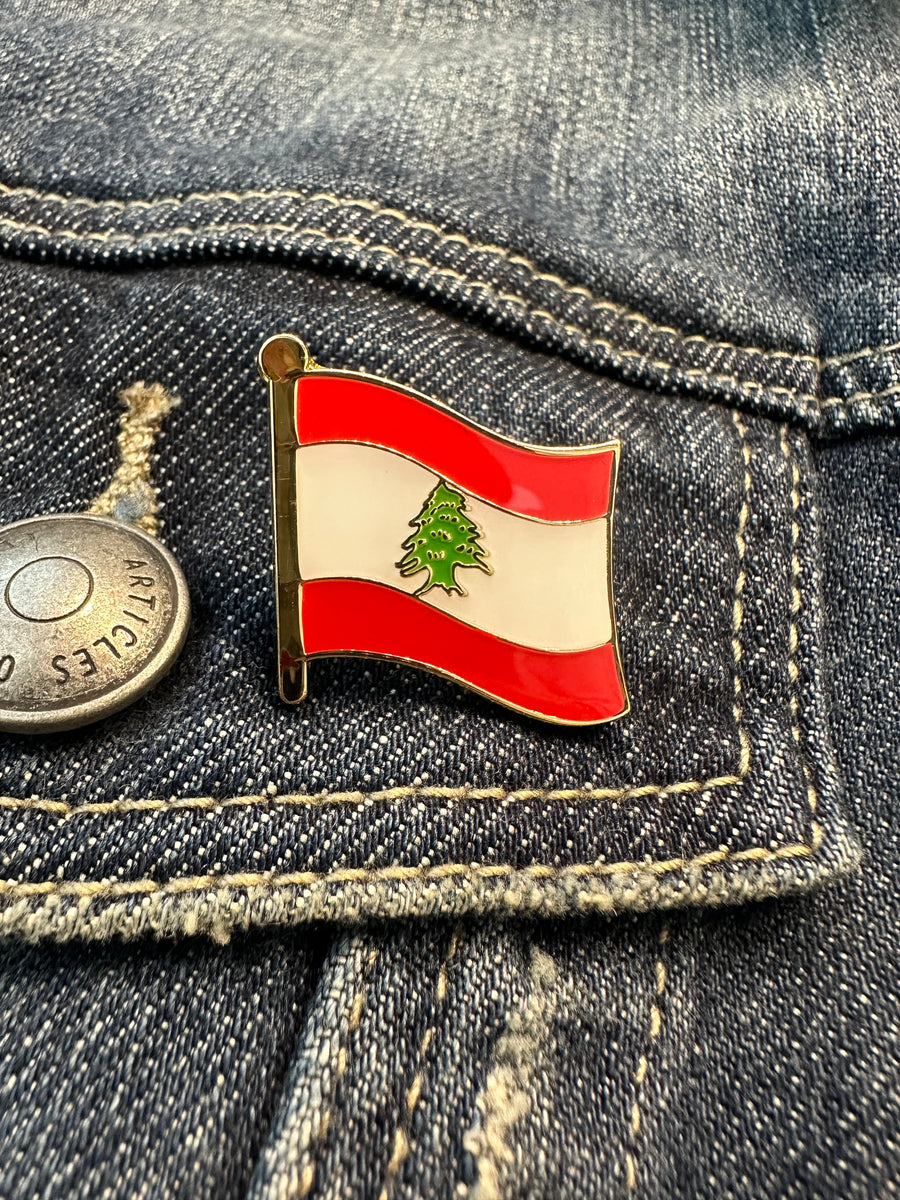 Lebanese Flag Pin – Lebanese Glass